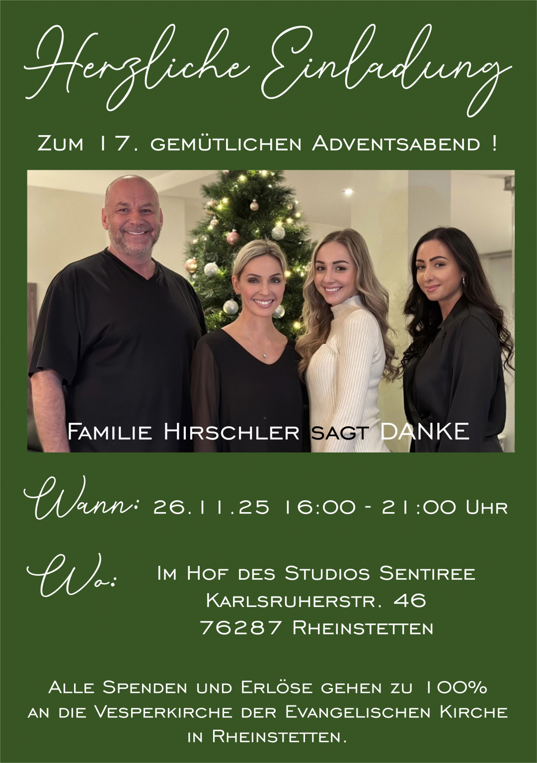 2025 November Am 26. November 2025 lädt die Familie Hirschler wieder ...